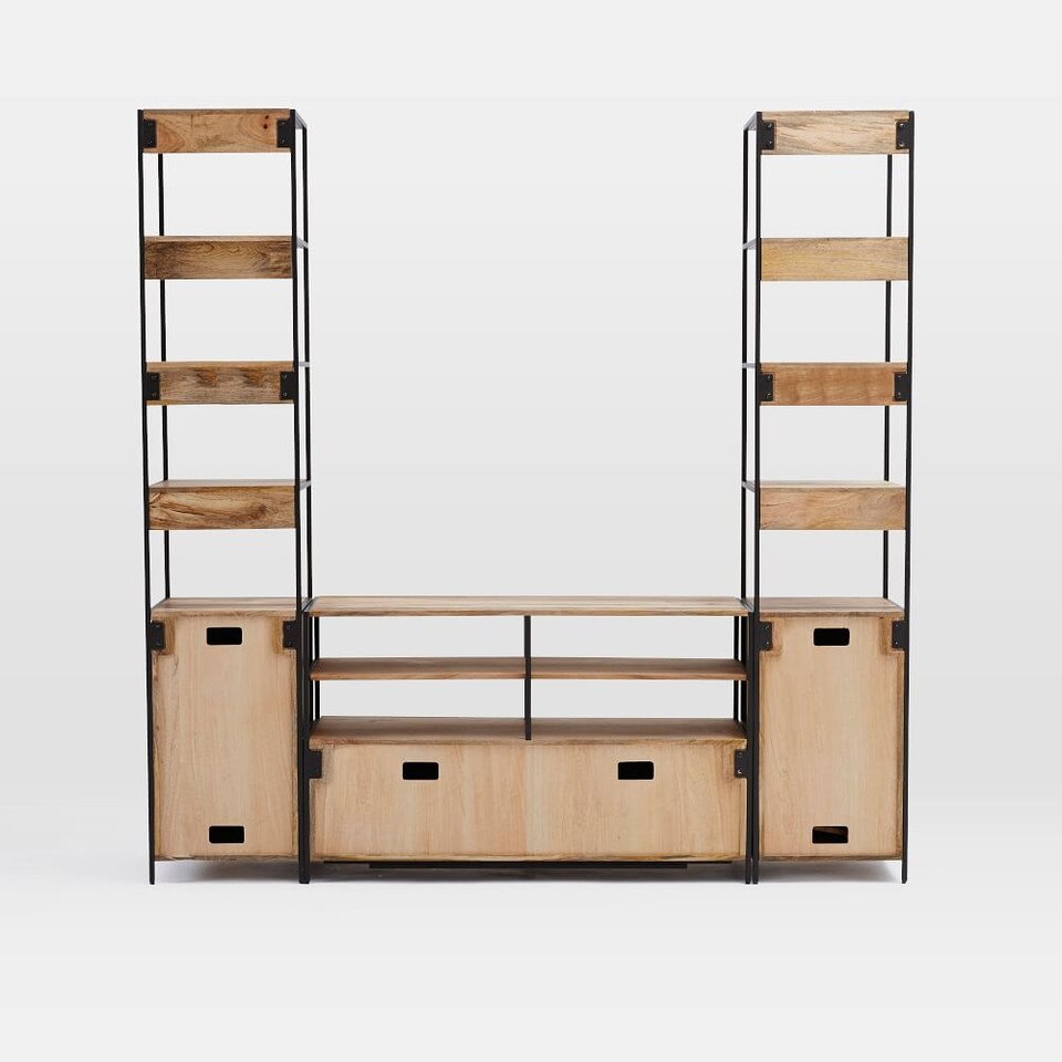 Industrial Modular Media Set w/ Open + Closed Storage (211 cm) | West ...