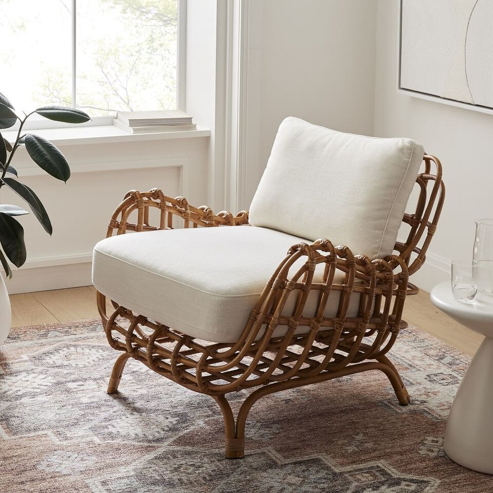 Savannah Rattan Armchair | west elm United Kingdom