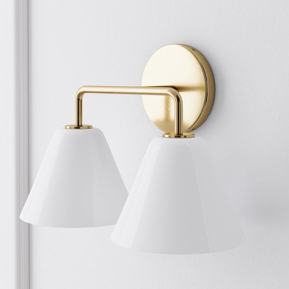 Sculptural 2-Light Cone Sconce - Modern Glass Lighting | West Elm UK