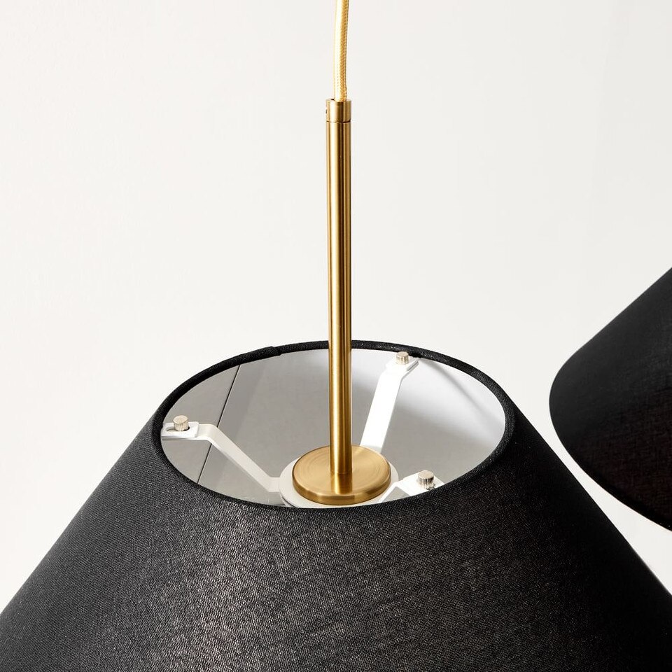 Sculptural 2-Light Fabric Cone Pendant - West Elm UK