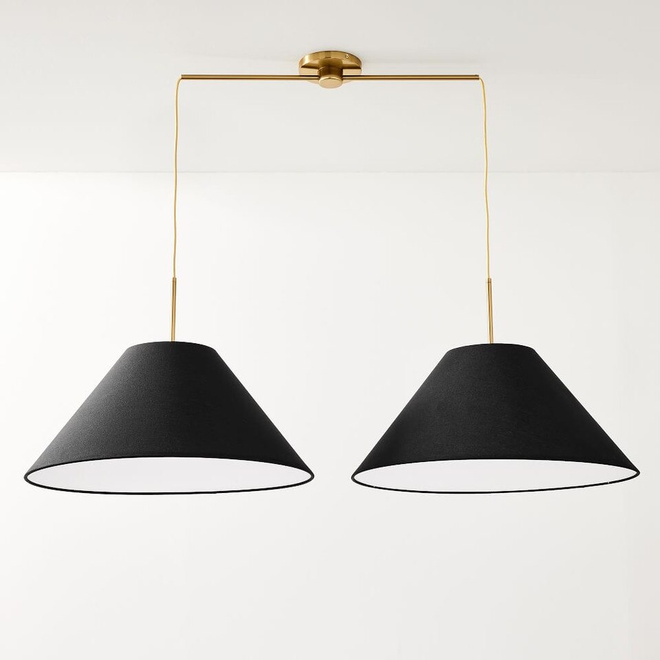 Sculptural 2-Light Fabric Cone Pendant - West Elm UK