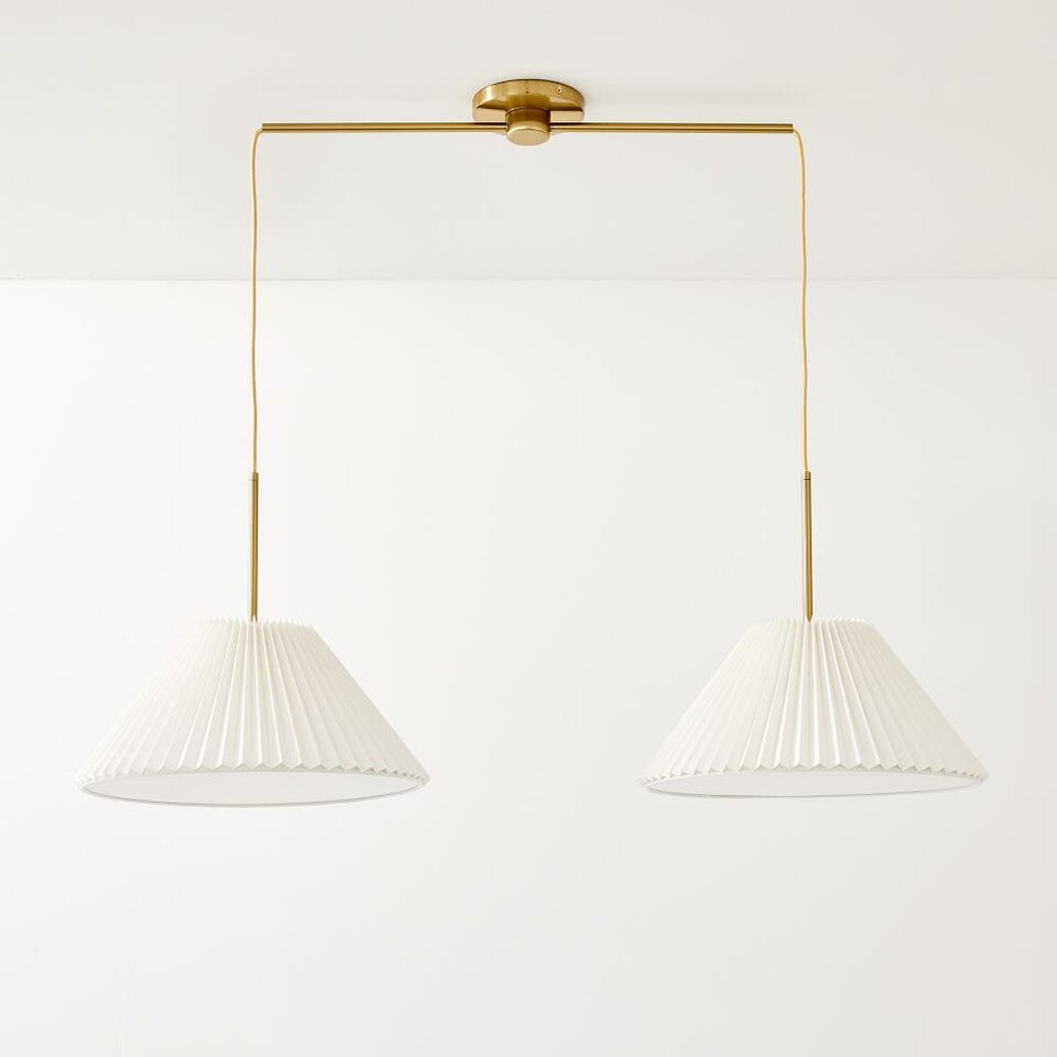 Sculptural 2-Light Fabric Cone Pendant - West Elm UK