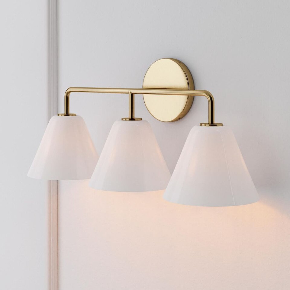Sculptural 3-Light Cone Sconce - Milk - West Elm UK
