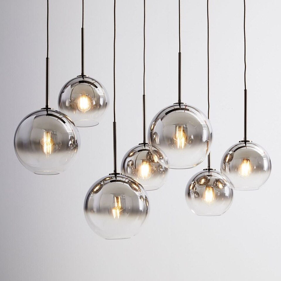 Sculptural Glass 7 Light Globe Chandelier