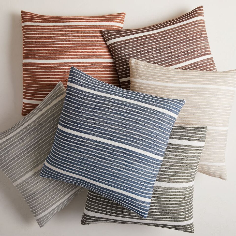Silk Mini Stripe Cushion Cover | West Elm UK
