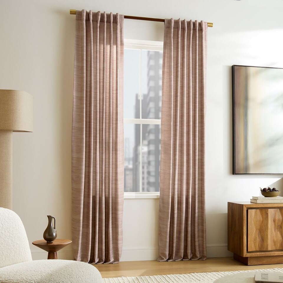 Silky TENCEL™ Striated Curtain - Modern Luxe Drapery | West Elm UK