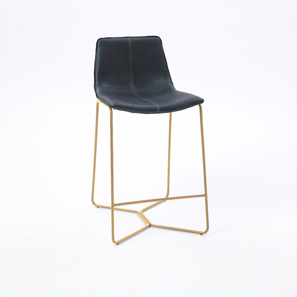 Slope Leather Bar Stool | west elm United Kingdom