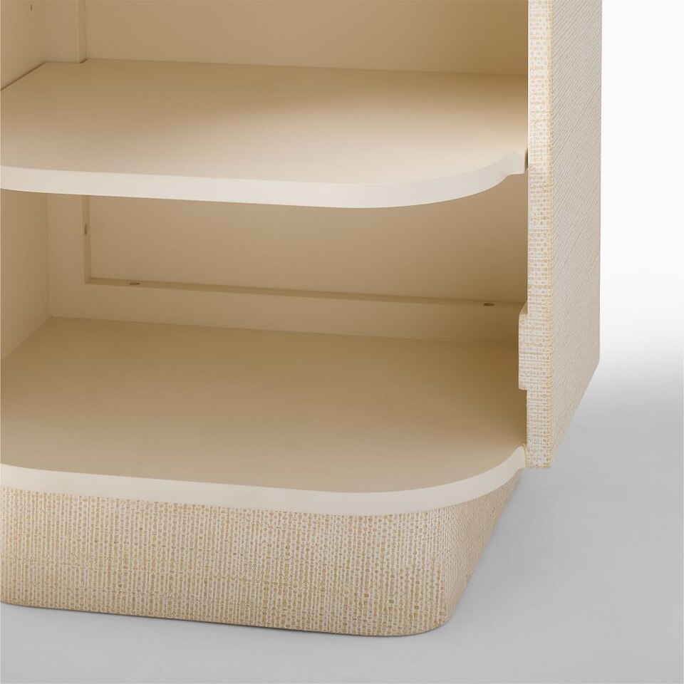 Solstice Painted Raffia Bedside Table - Modern Raffia Nightstand | West ...