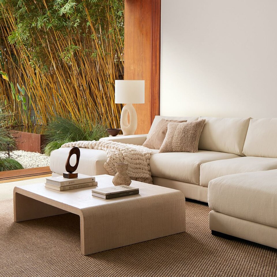 Solstice Painted Raffia Coffee Table 127cm - Modern Raffia Design ...