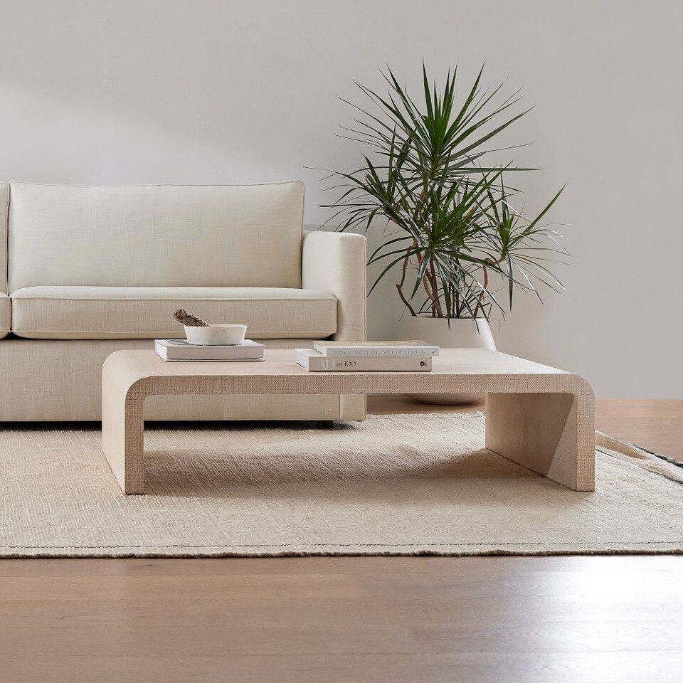 Solstice Painted Raffia Coffee Table 127cm - Modern Raffia Design ...