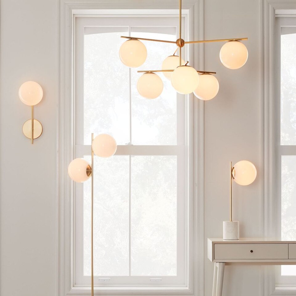 Sphere & Stem 3-Light Sconce - Modern Art Deco Lighting | West Elm UK