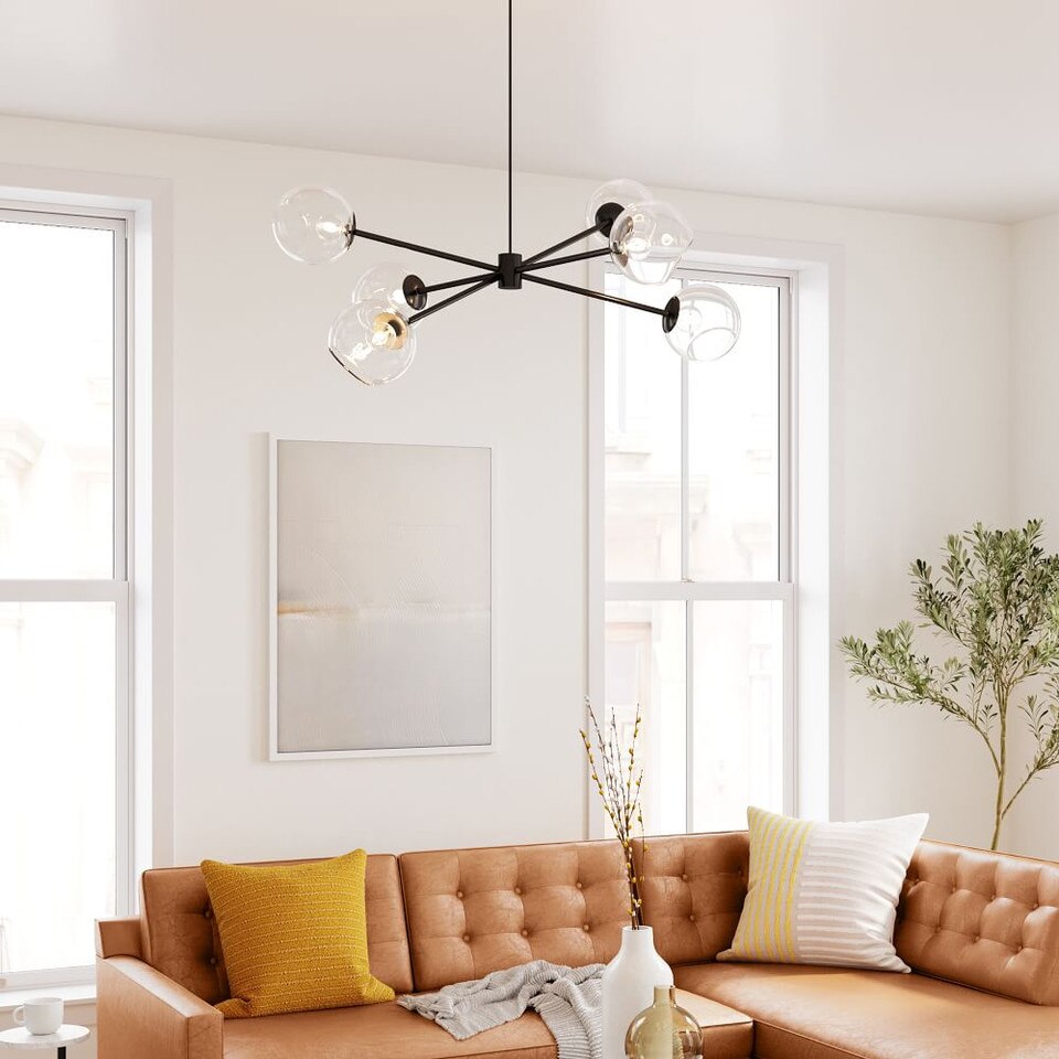 Staggered Glass 6-Light Chandelier - Clear | West Elm UK