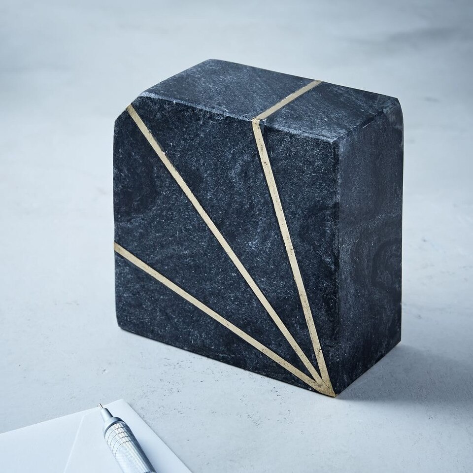 Stone Bookend - Grey Marble | West Elm UK