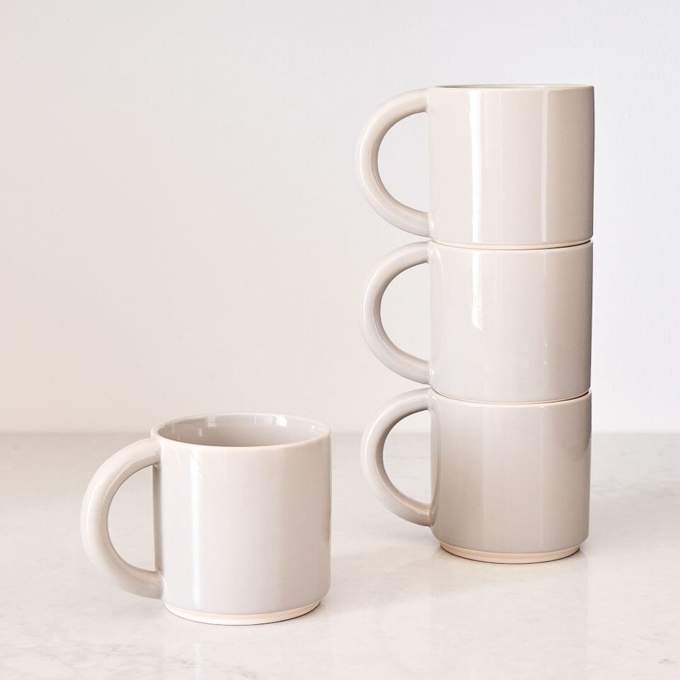 Straight-Sided Stoneware Mugs - Durable & Space-Saving | West Elm UK