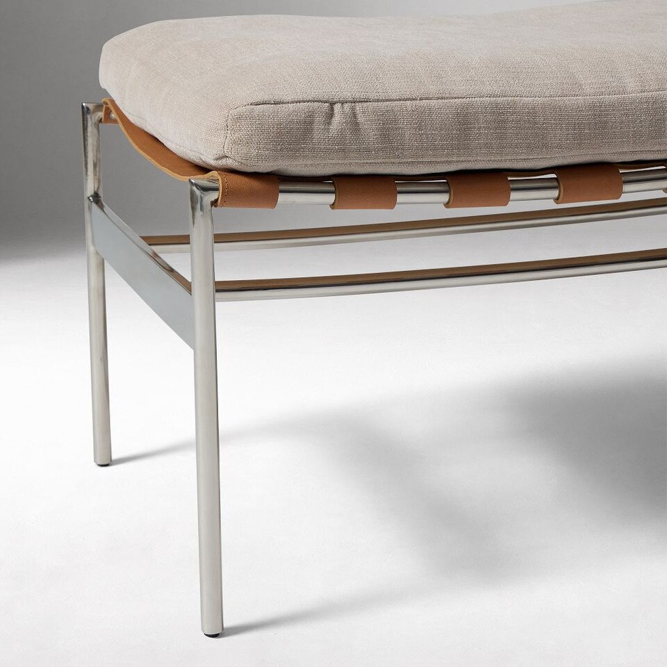 Stuart Sling Footstool Ottoman | West Elm UK