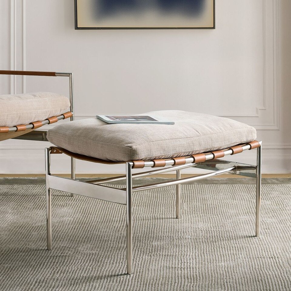 Stuart Sling Footstool Ottoman | West Elm UK