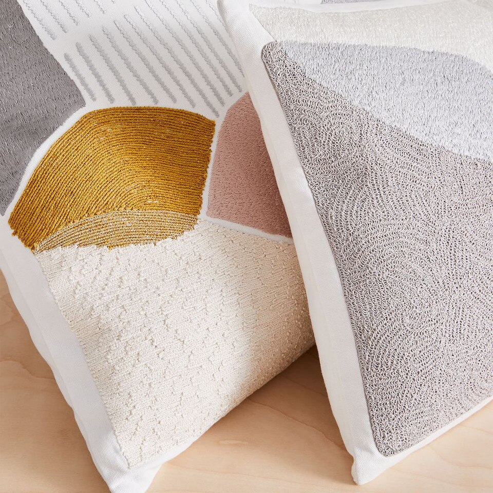 Textural Overlapping Shapes Cushion Cover | West Elm UK