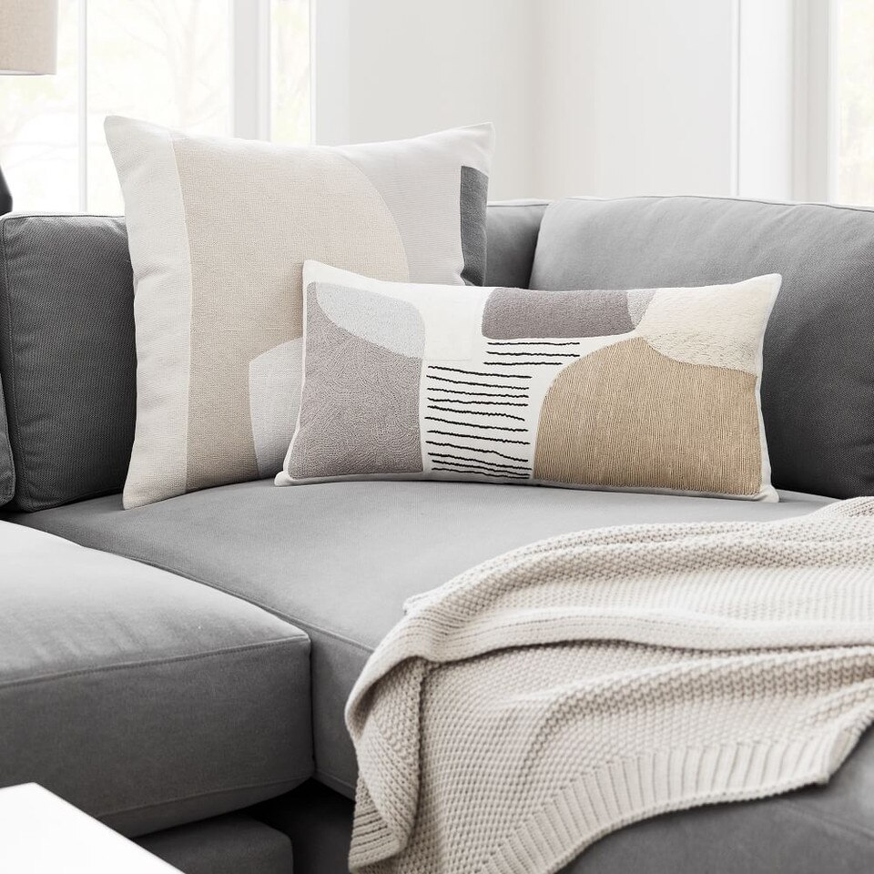Textural Overlapping Shapes Cushion Cover | West Elm UK