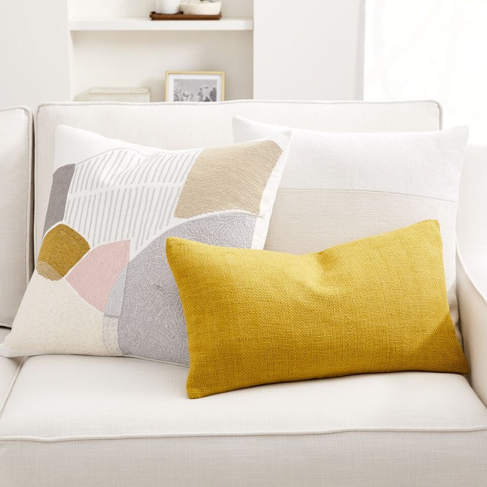 Textural Overlapping Shapes Cushion Cover | West Elm UK