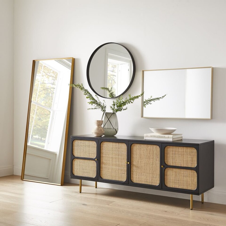 Thin Metal Wall Mirror - Rectangle - West Elm UK