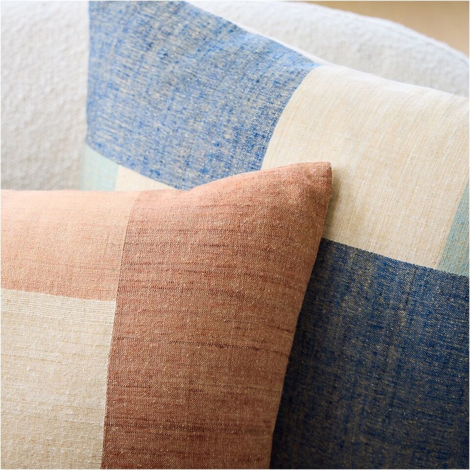 Tonal Silk Patchwork Cushion Cover - Modern Artisan Design | West Elm UK