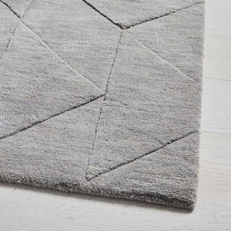 Carved Triangles Wool Nursery Rug | West Elm UK