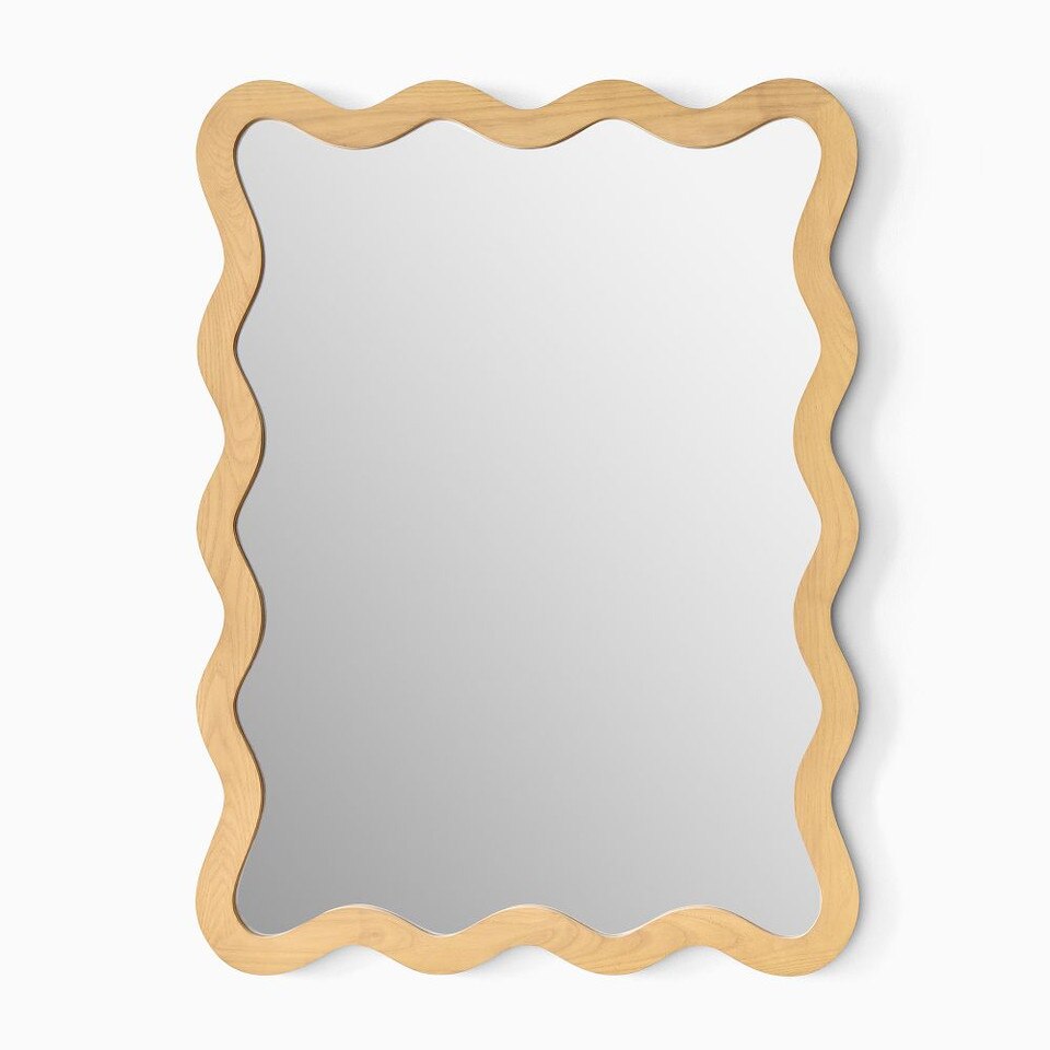 Wavy Wood Wall Mirror | West Elm UK