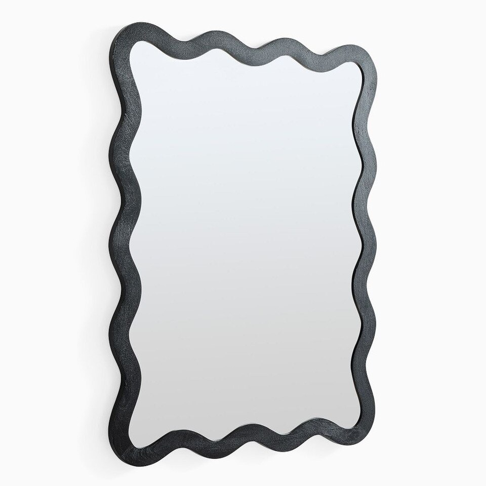 Wavy Wood Wall Mirror | West Elm UK