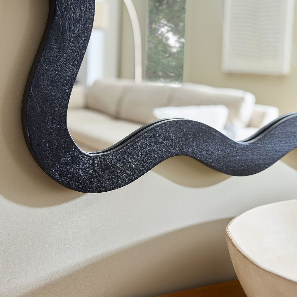 Wavy Wood Wall Mirror | West Elm UK