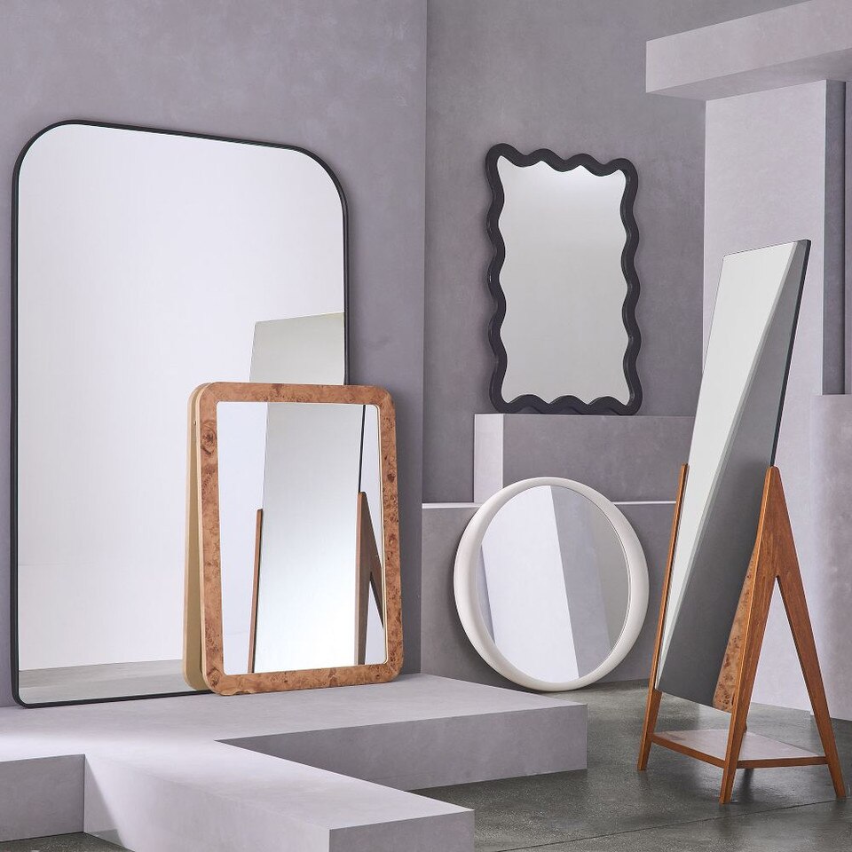 Wavy Wood Wall Mirror | West Elm UK