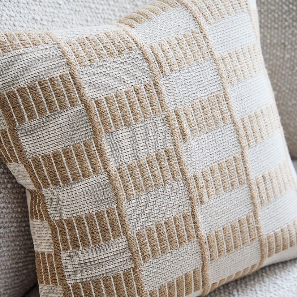 Woven Checker Jute Cushion Cover | West Elm UK