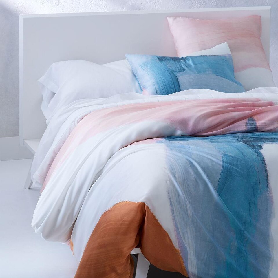 Zoe Bios TENCEL™ Umber Corner Duvet Cover + Pillowcases - Dusty Blush ...