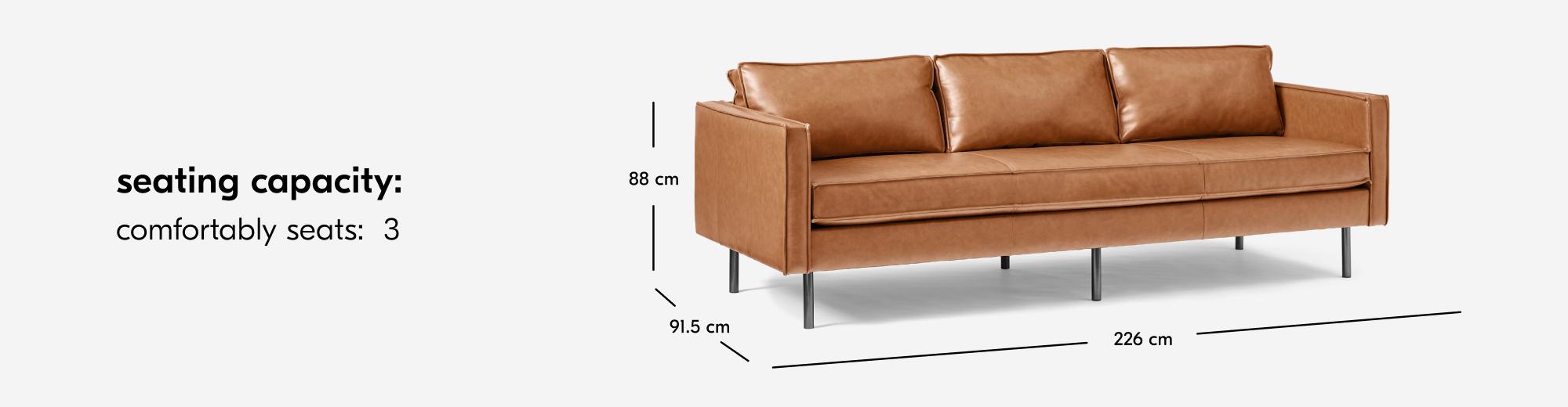 Axel Leather Sofa (226 cm) - Modern Luxury | West Elm UK