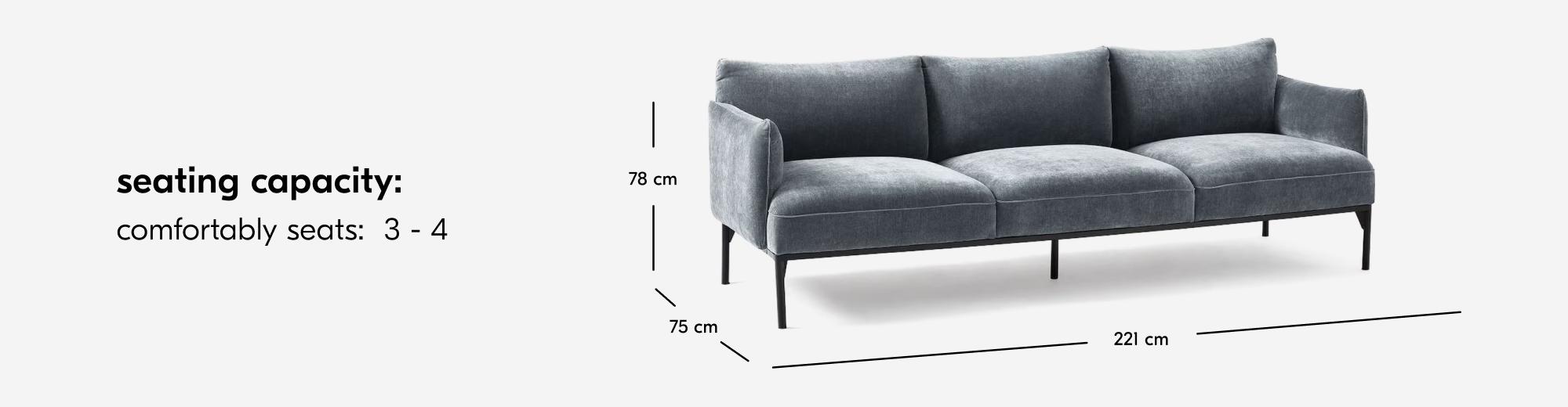 Penn Sofa 221cm - Modern Chenille Upholstery | West Elm UK