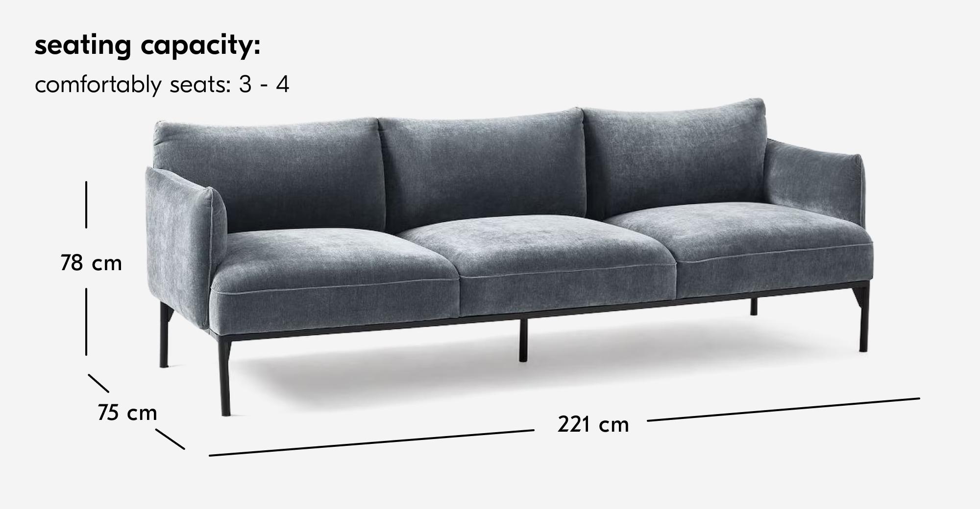 Penn Sofa 221cm - Modern Chenille Upholstery | West Elm UK
